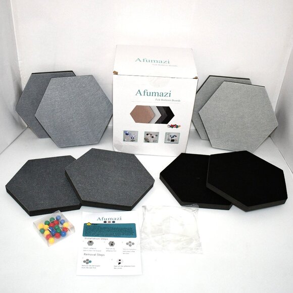 Afumazi | Accents | Afumazi 8 Pcs Hexagon Felt Cork Board Tiles Self ...